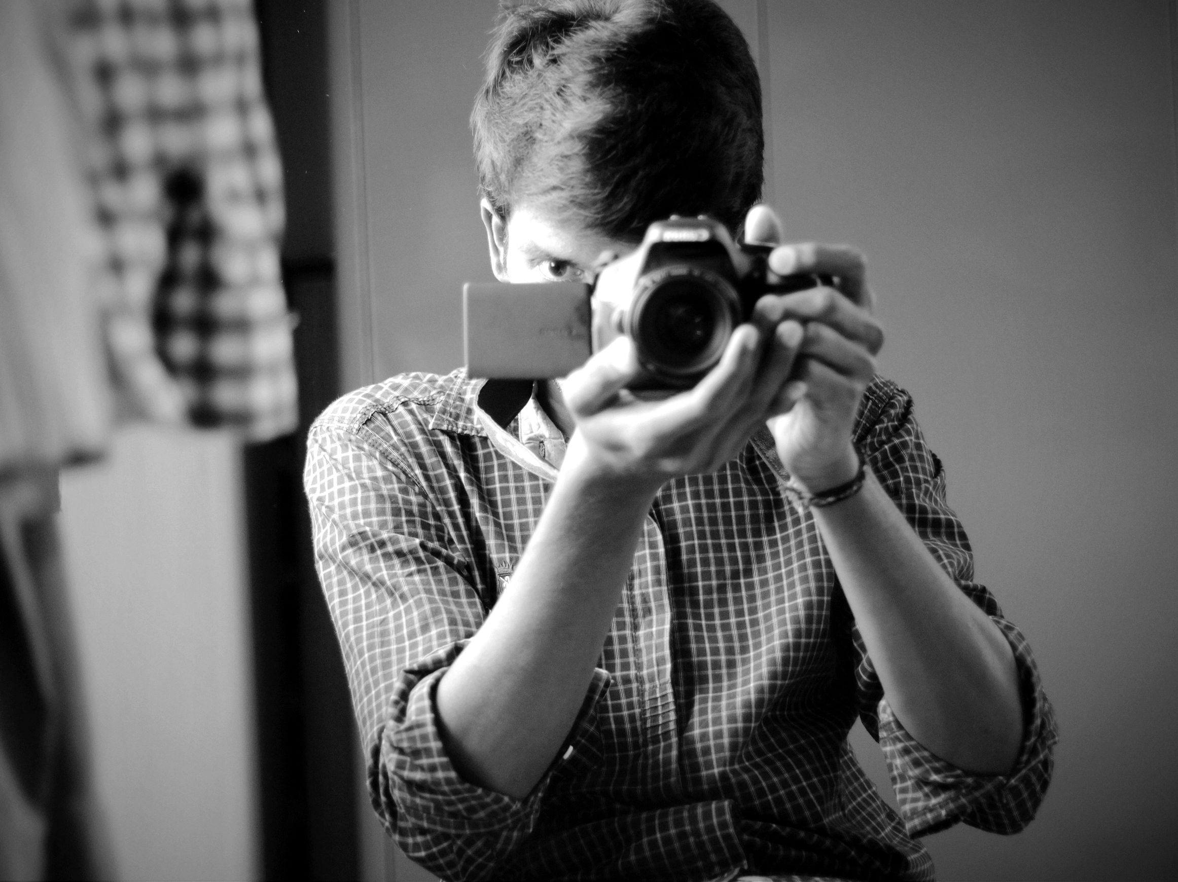 Screen Man Person Sharp People Camera Black and White Image